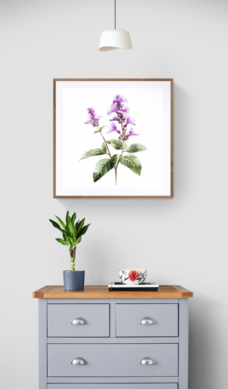 Purple Botanical Clipart Bundle PNG Watercolor Violet Flowers Bundle ...