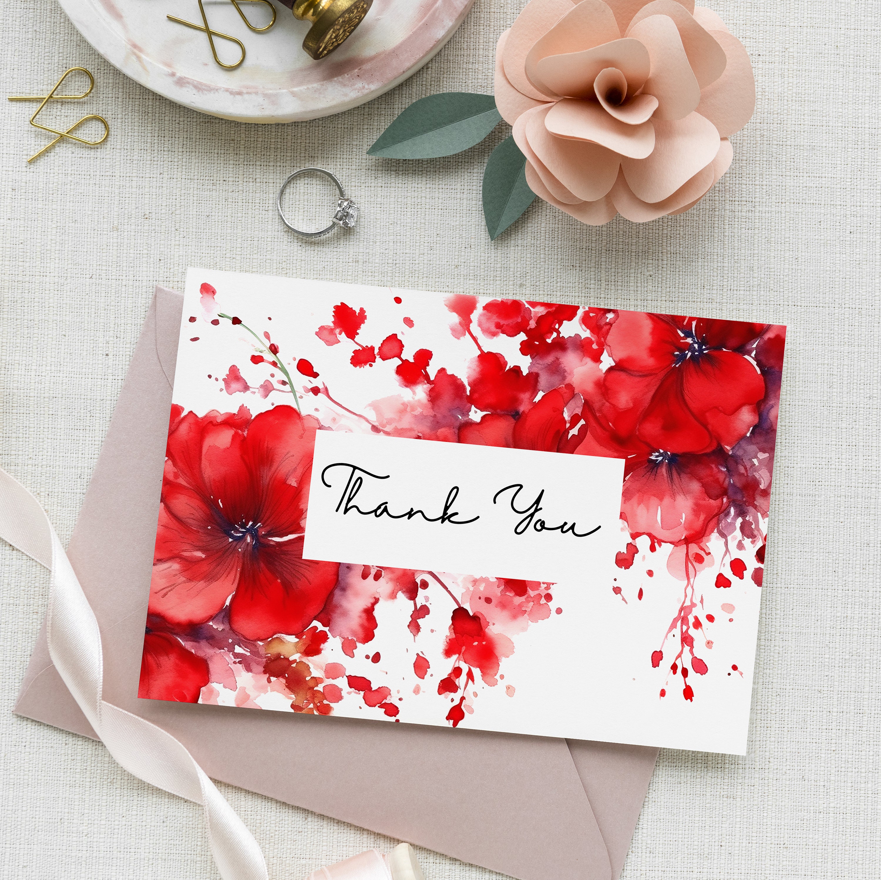 Red Botanical Clipart Bundle PNG Watercolor Red Flowers Bundle ...