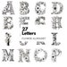 Floral Alphabet Drawing Letters Clipart PNG Bundle Floral Clip Art ...