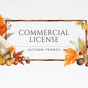 Autumn Frames PNG Bundle Transparent Full Commercial License Watercolor ...