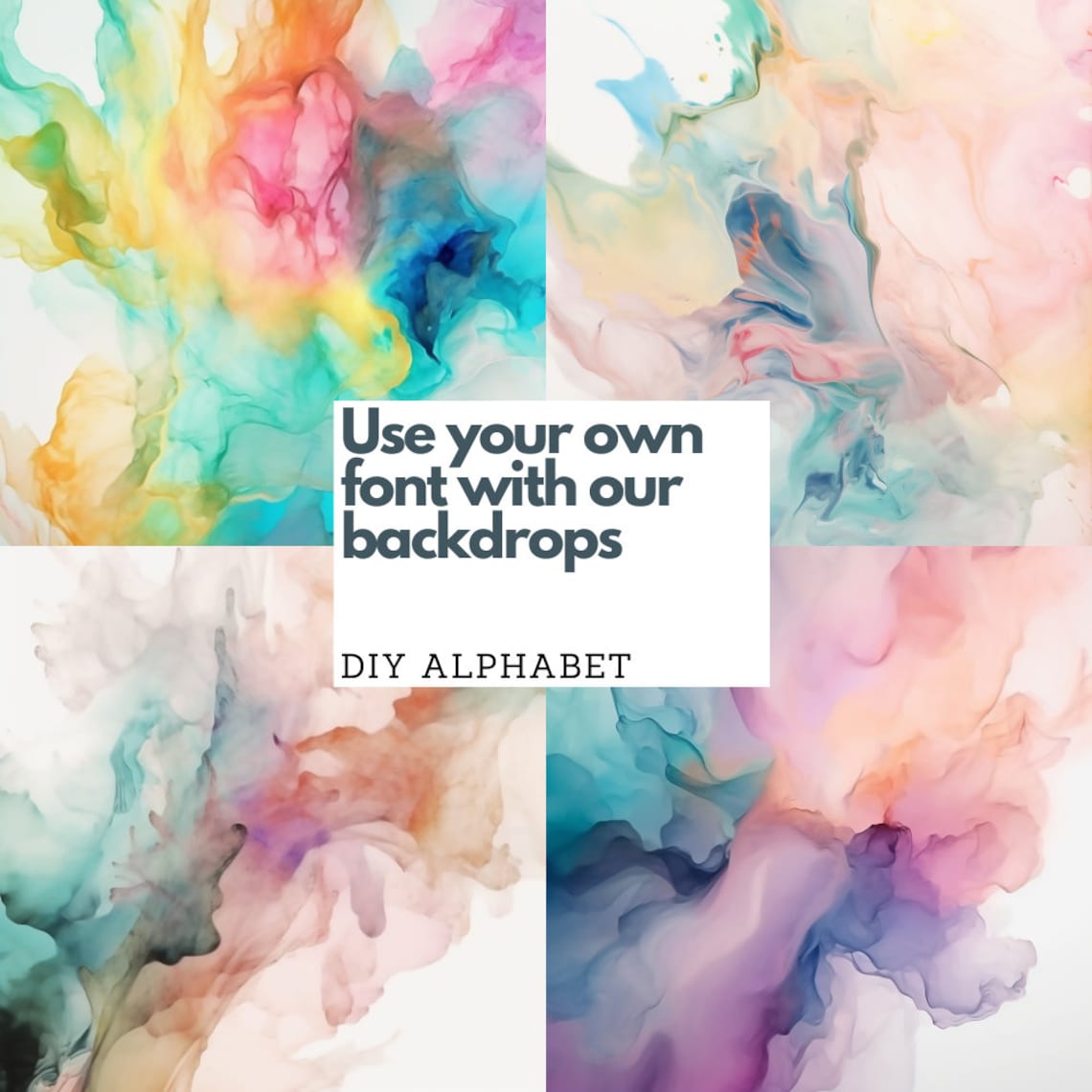 DIY Watercolor Alphabet, Numbers and Symbols Clipart PNG Bundle Floral ...