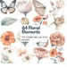 DIY Watercolor Alphabet, Numbers and Symbols Clipart PNG Bundle Floral ...