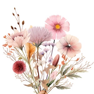 Wild Boho Flowers PNG Bundle Transparent Full Commercial License ...