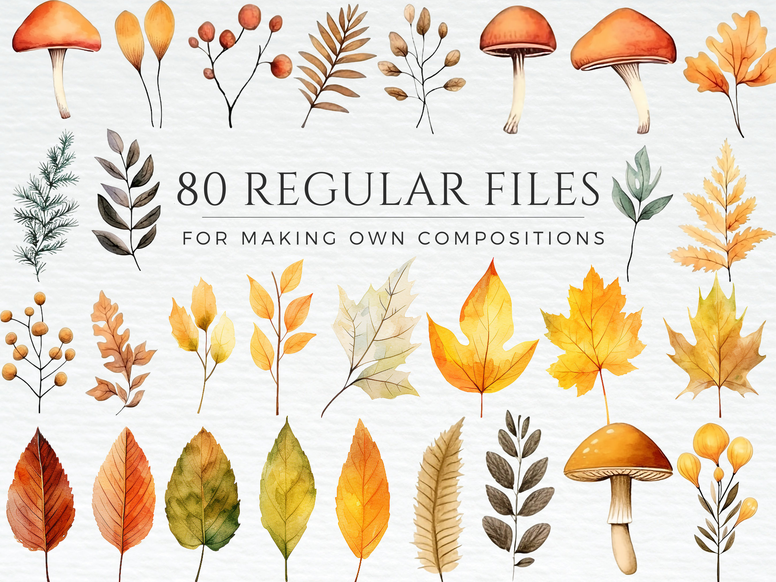 Autumn Cliparts PNG Bundle Transparent Full Commercial License ...