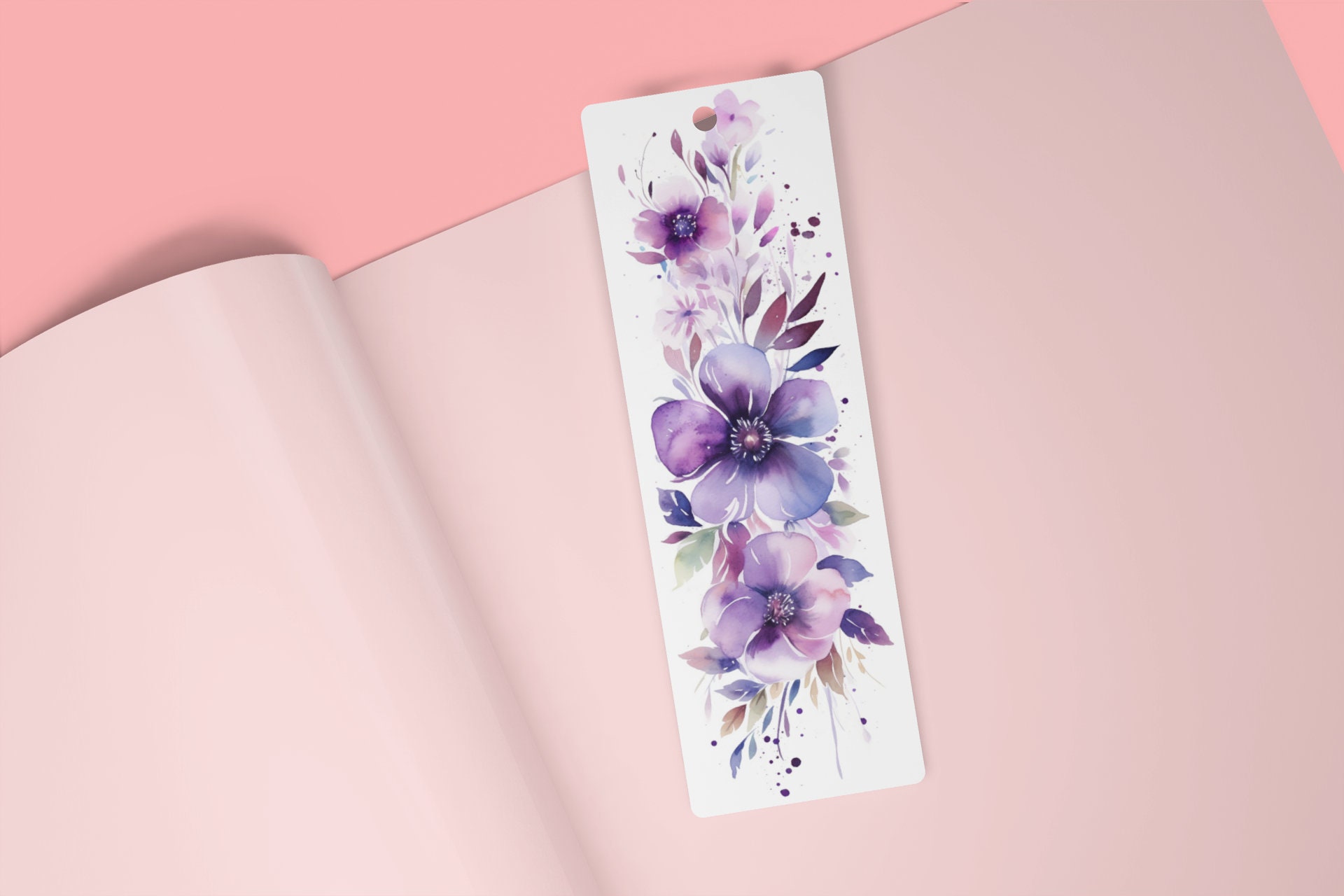 Bundle of 16 Violet Watercolour Flower Digital Bookmarks to Download ...