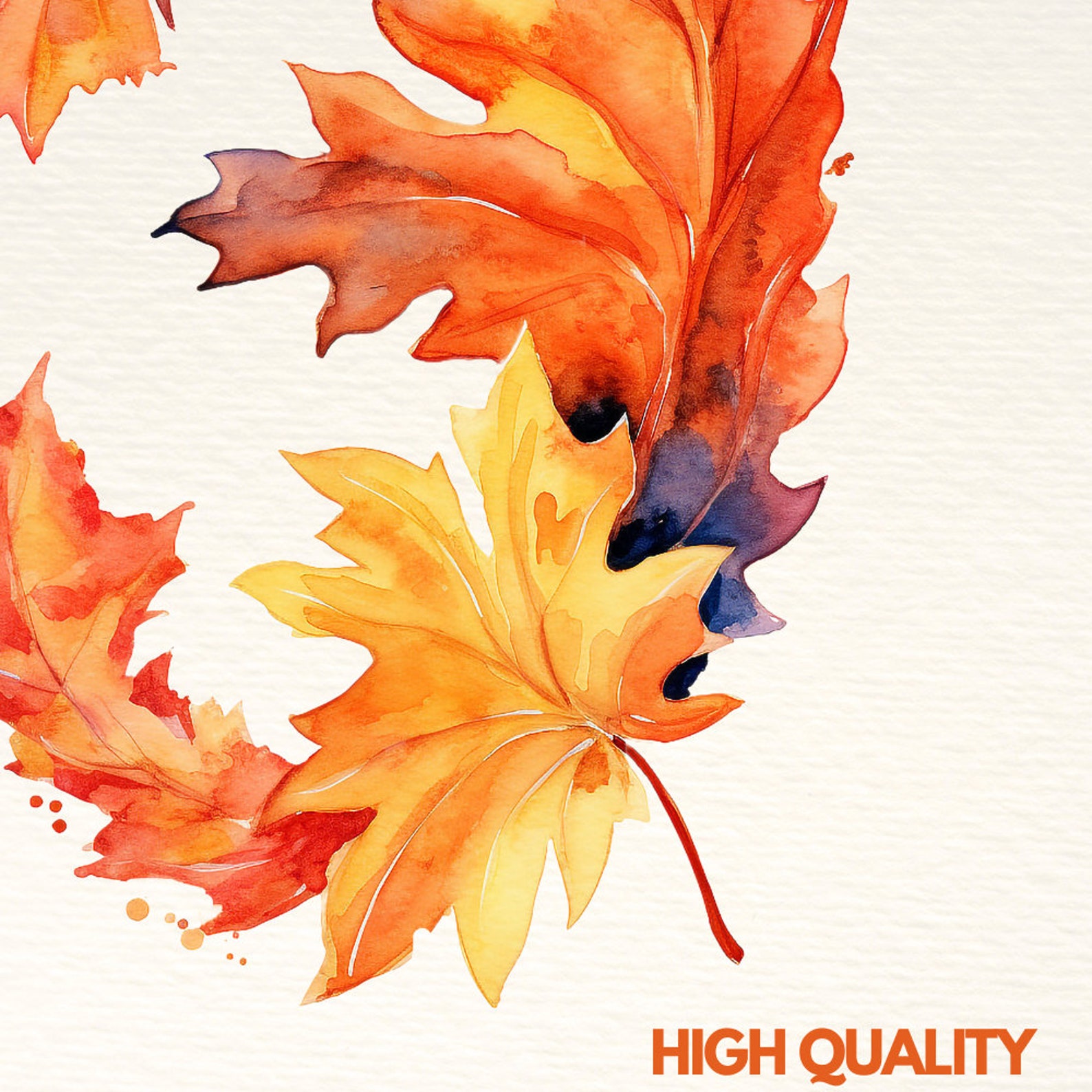 Watercolor Autumn Numbers Clipart PNG Bundle Autumn Aesthetic Clip Art ...