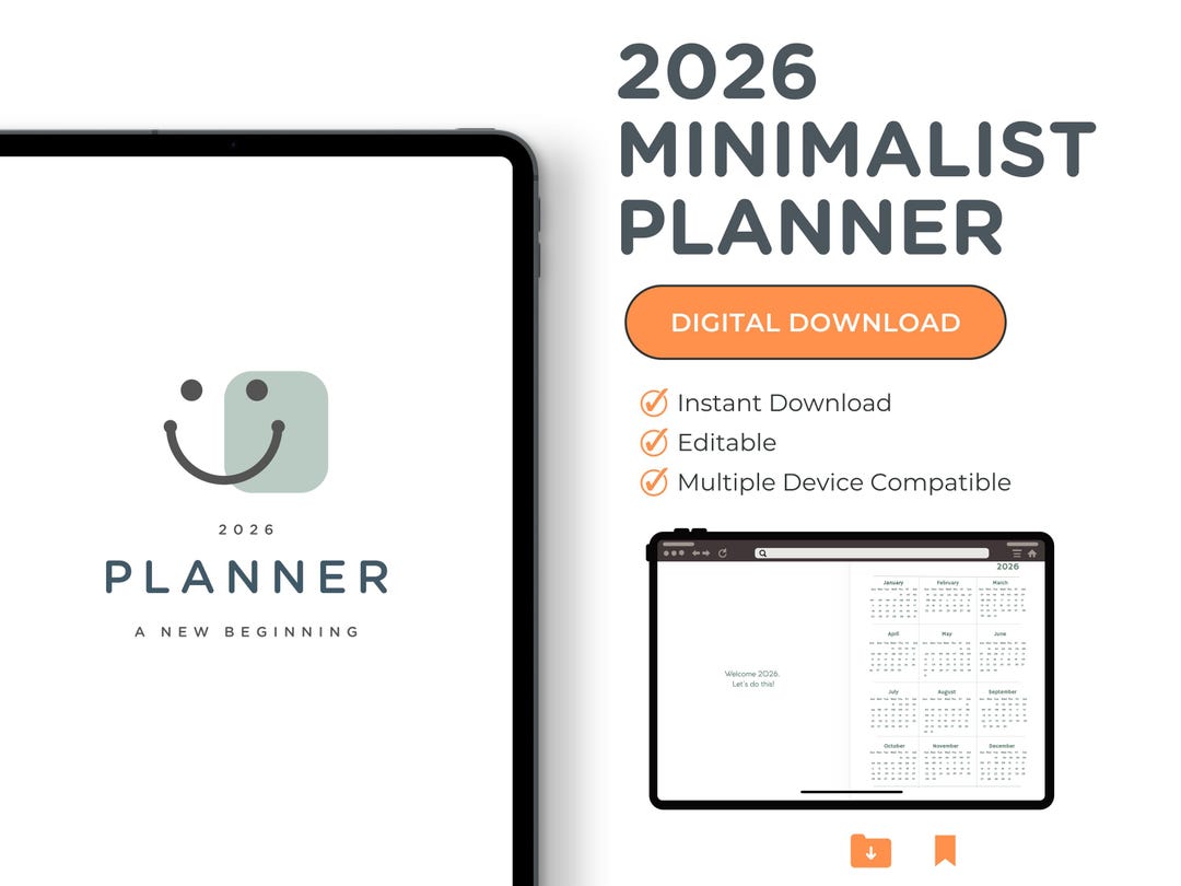 2026 Digital Planner for Goodnotes, Minimalist Monthly and Weekly ...