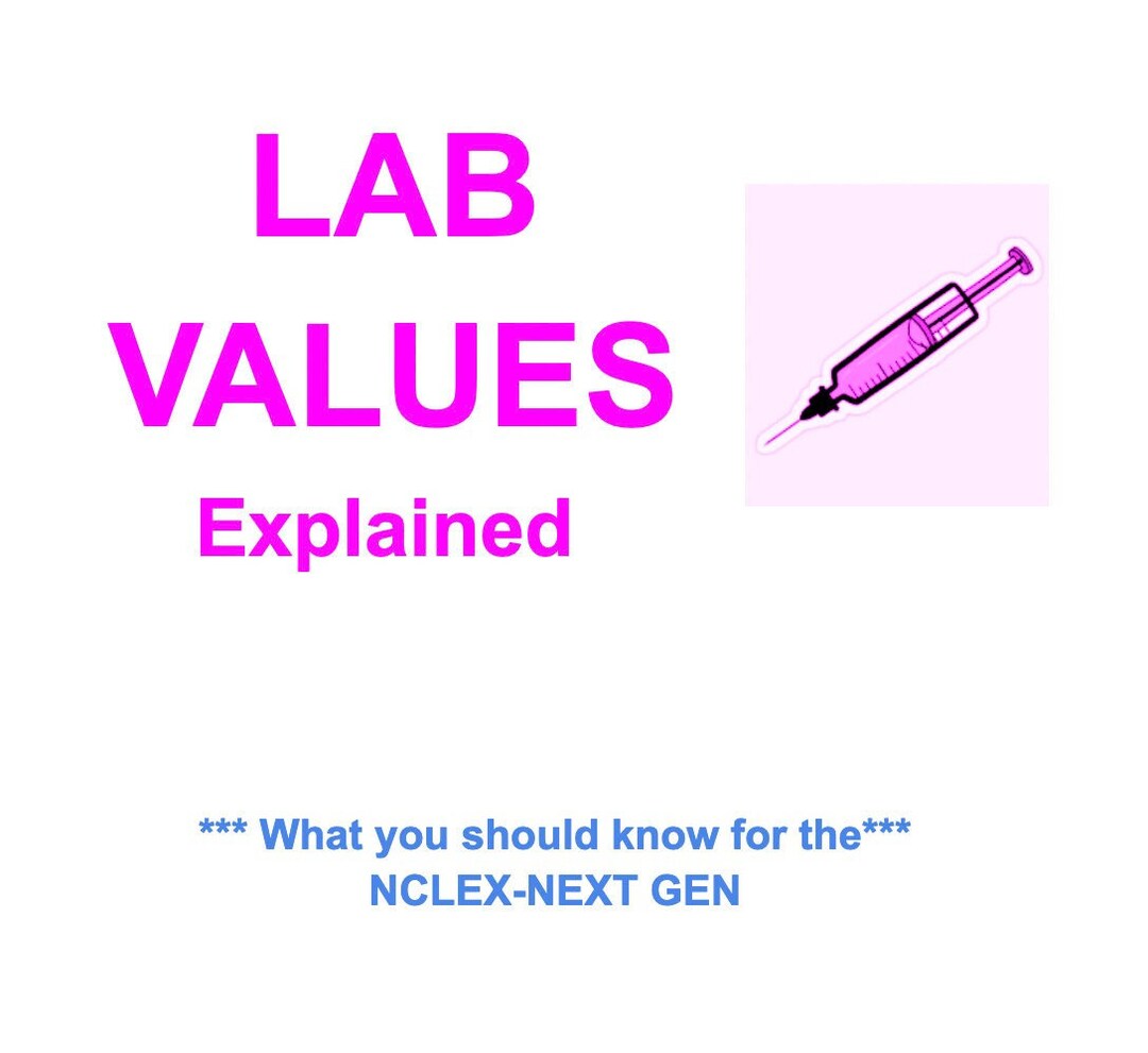 Lab Values You Should Know for the NCLEX NGN - Etsy