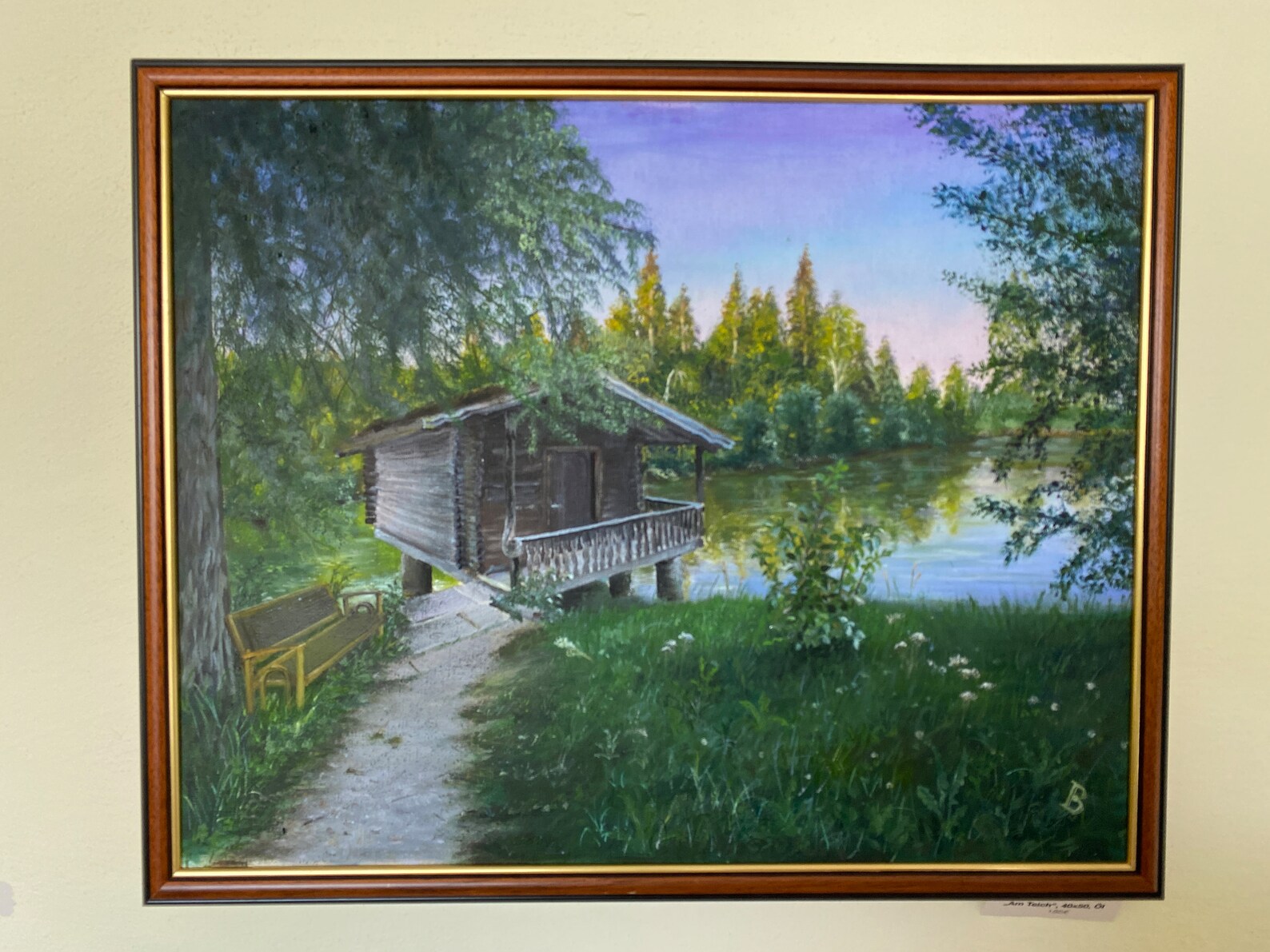 Golden Hour Pond Oil Painting - Tranquil Nature Artwork - One-of-a-kind ...