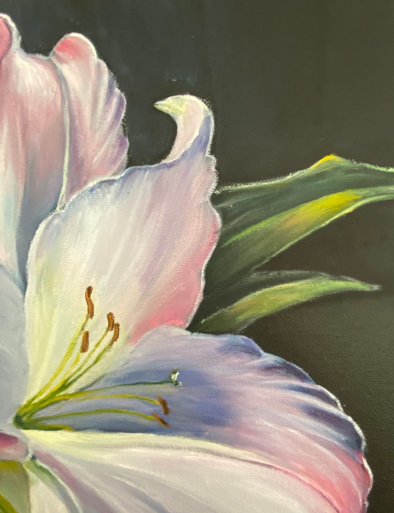 Vibrant Lily Oil Painting - Floral Artwork - Ideal Gift for Women ...
