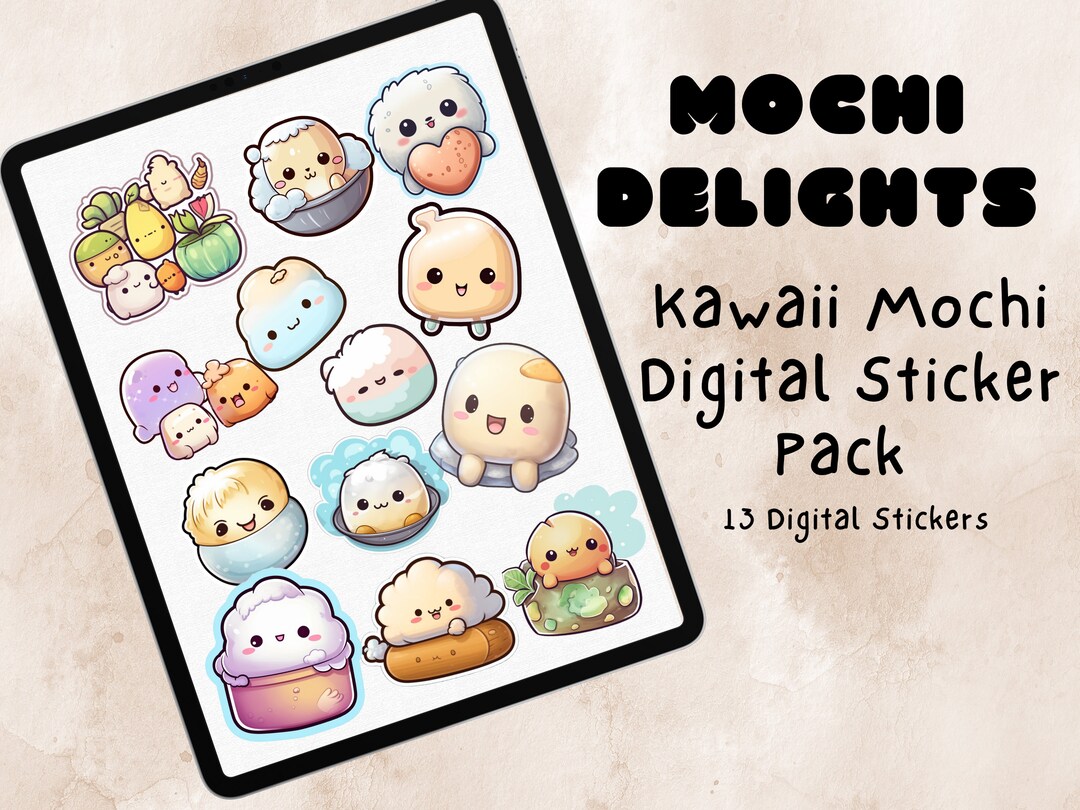 Kawaii Mochi Digital Stickers | Digital Stickers | Goodnotes Stickers ...