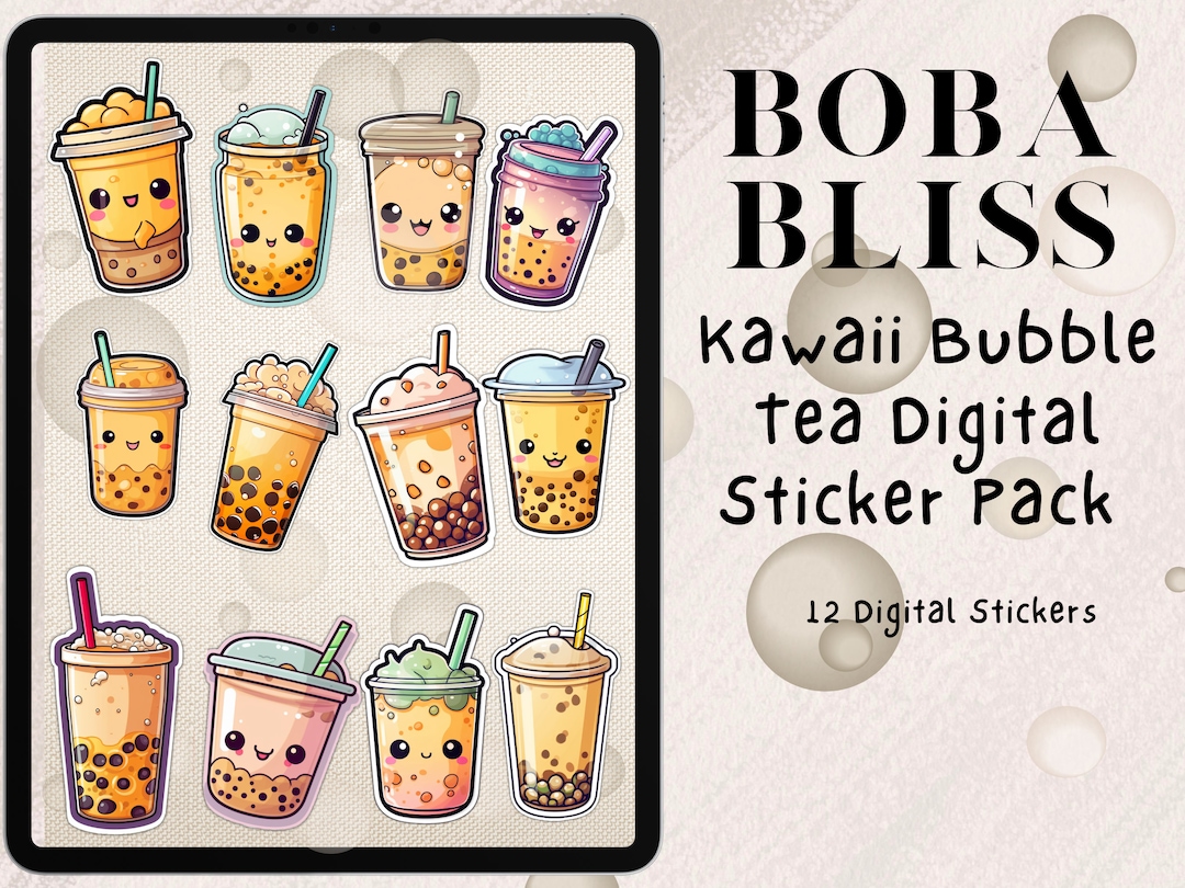 Kawaii Bubble Tea Digital Stickers | Digital Stickers | Goodnotes ...