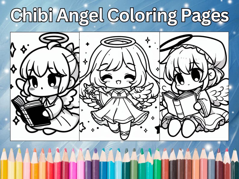 Cute Chibi Angel Coloring Pages - Printable Kawaii Angel Coloring ...