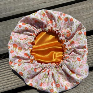 Orange Satin Nightcap:. Pour Modern Girls and Women-antifrizz, Handmade ...