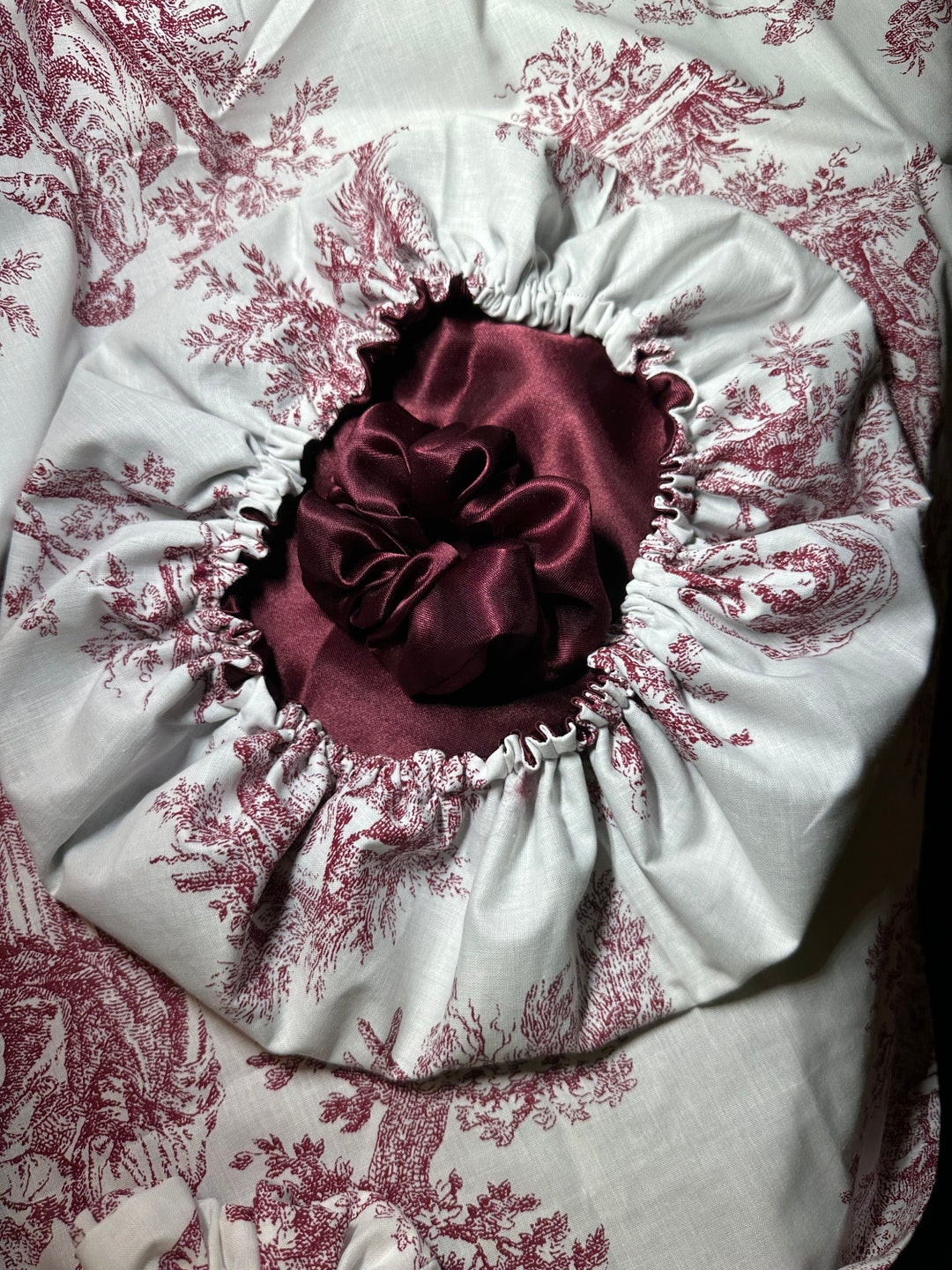 Satin Night Cap for Girls and Women in Hand-sewn Jouy Canvas. Silk ...