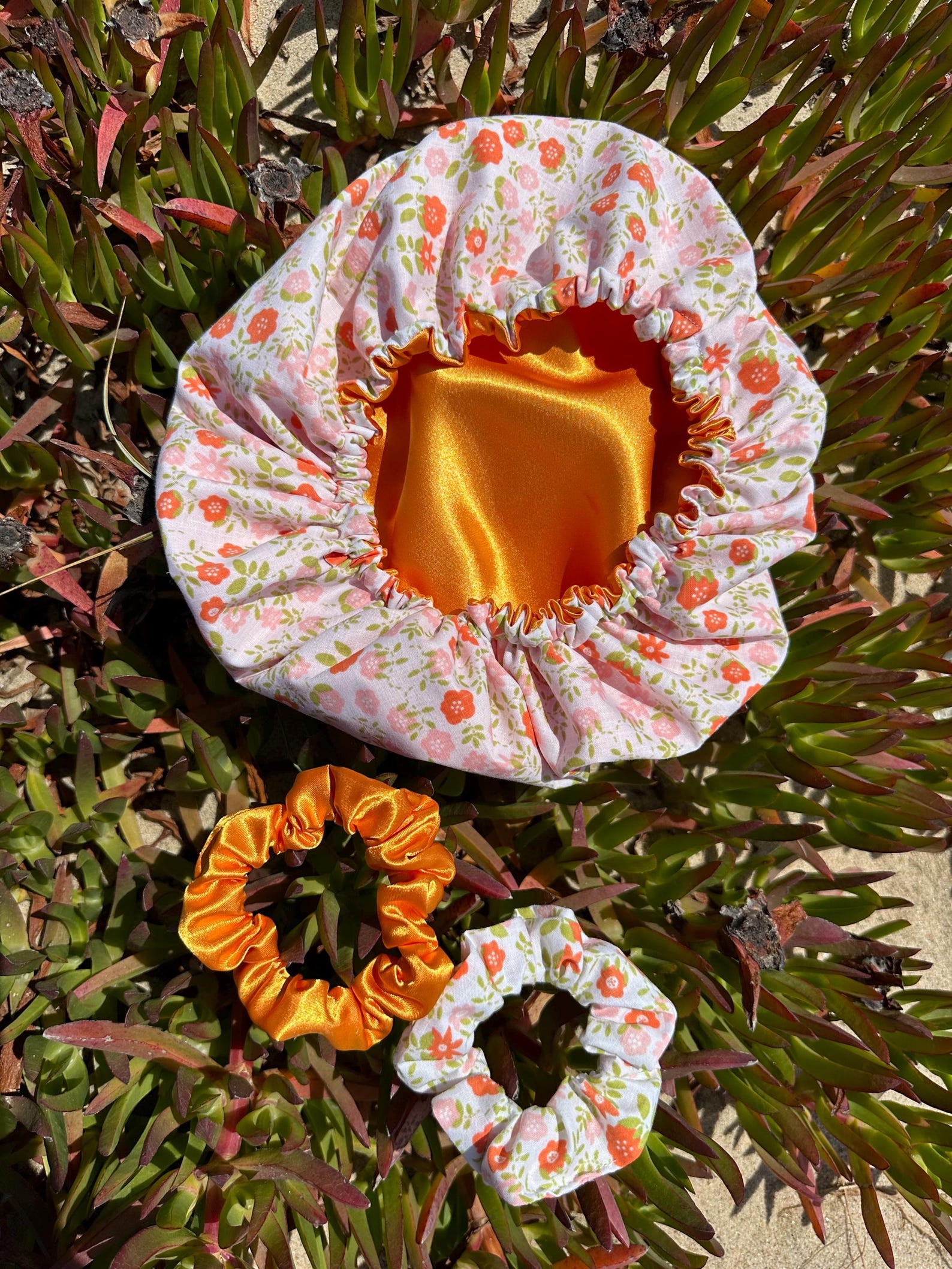 Orange Satin Nightcap:. Pour Modern Girls and Women-antifrizz, Handmade ...