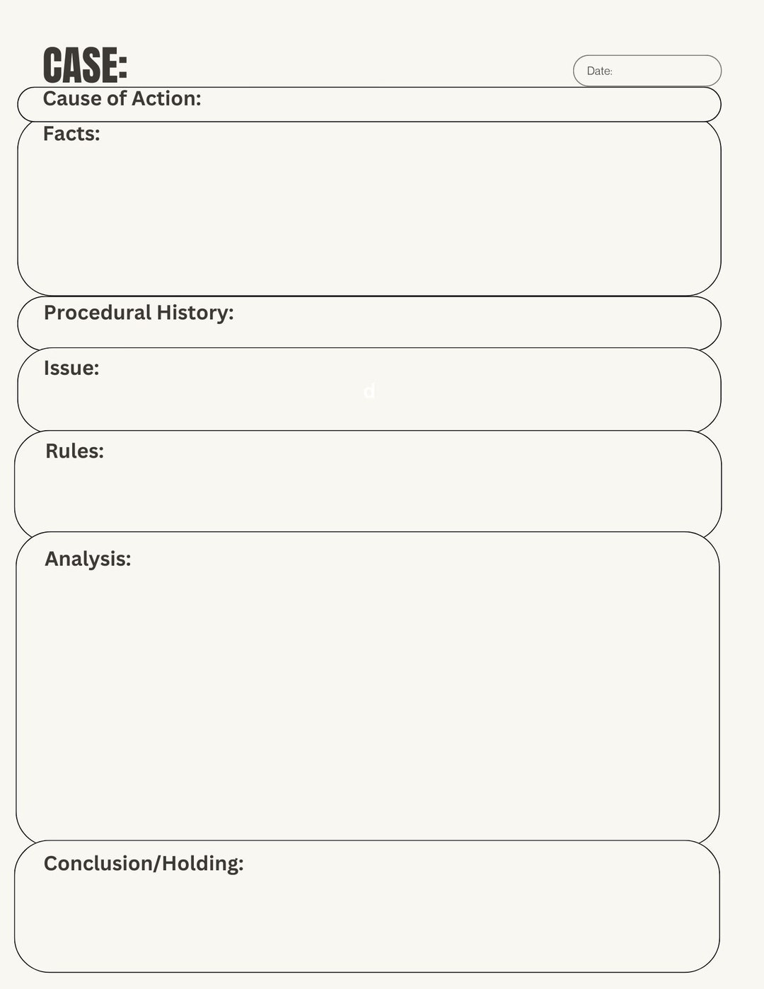 Law School Case 1L Case Brief Template - Etsy