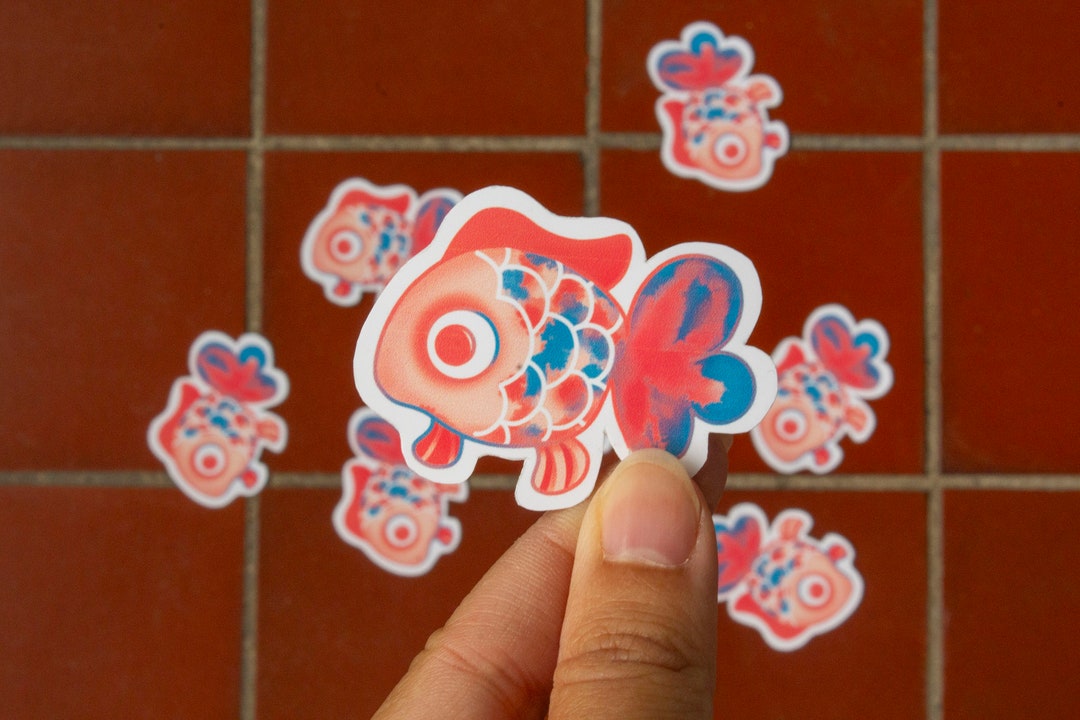 Cute Fish Pink Sticker Pink Fish Sticker - Etsy
