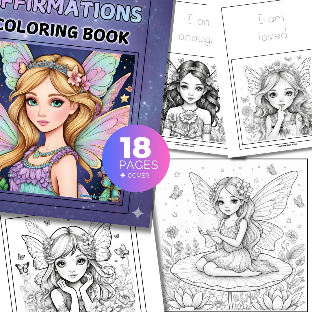 Fairy Affirmations Coloring Booklet, Fine Motor Skills, Holiday ...