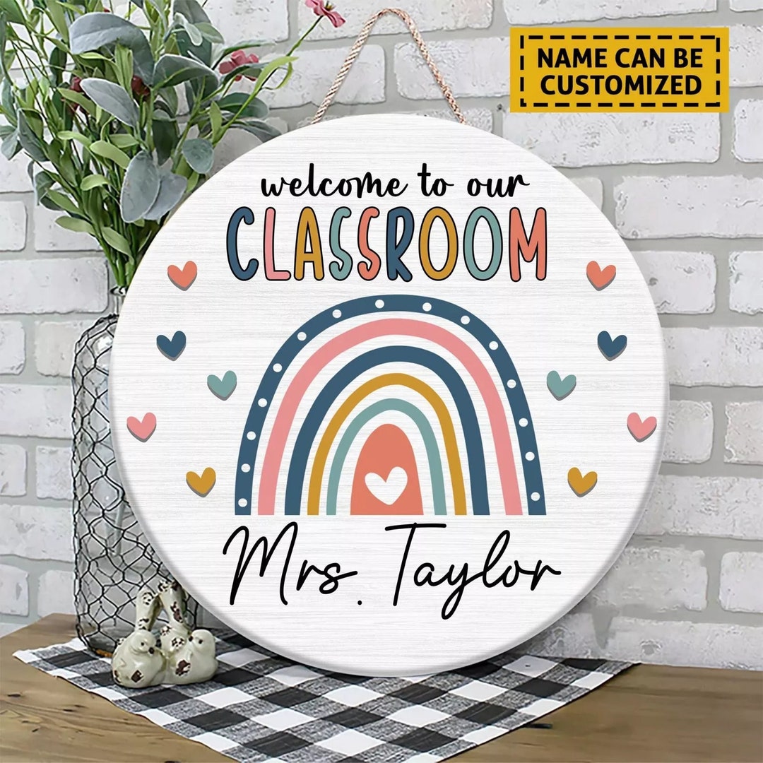 Rainbow Teacher Doorsign SVG Laser Cut Back to School Gifts Classroom ...