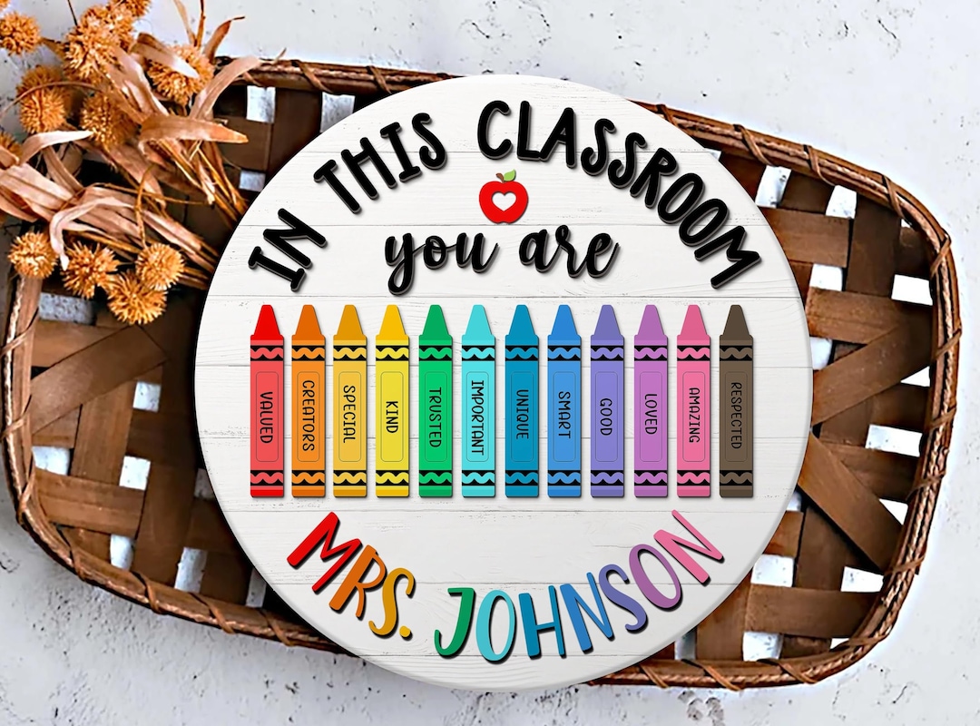 Crayons Teacher Doorsign SVG Laser Cut Back to School Gifts Classroom ...