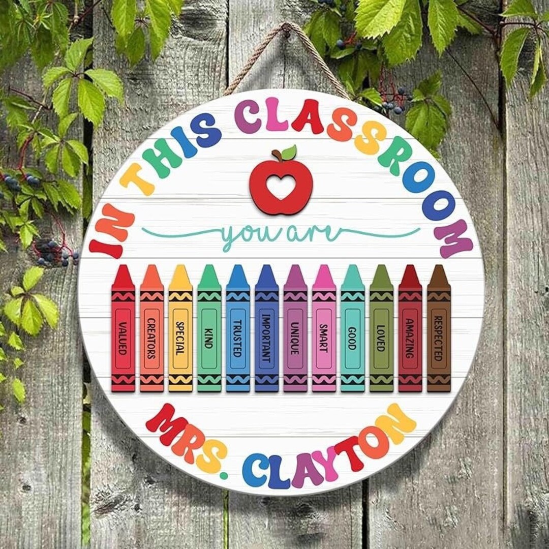 Personalized Teacher Door Sign, Custom Teacher Gifts, Teacher ...