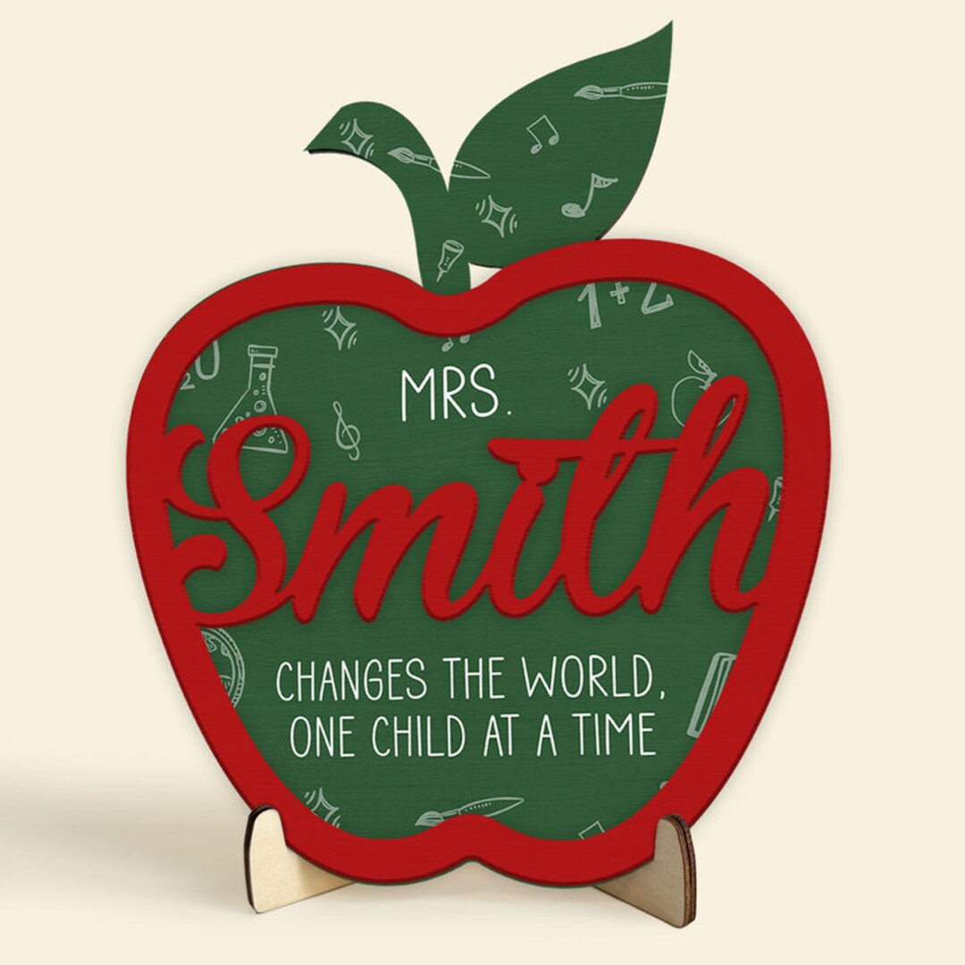 Apple Teacher Doorsign SVG Laser Cut, Back to School Gifts, Classroom ...