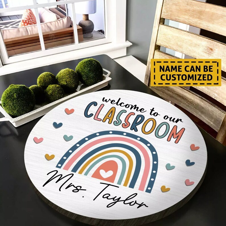 Rainbow Teacher Doorsign SVG Laser Cut Back to School Gifts Classroom ...