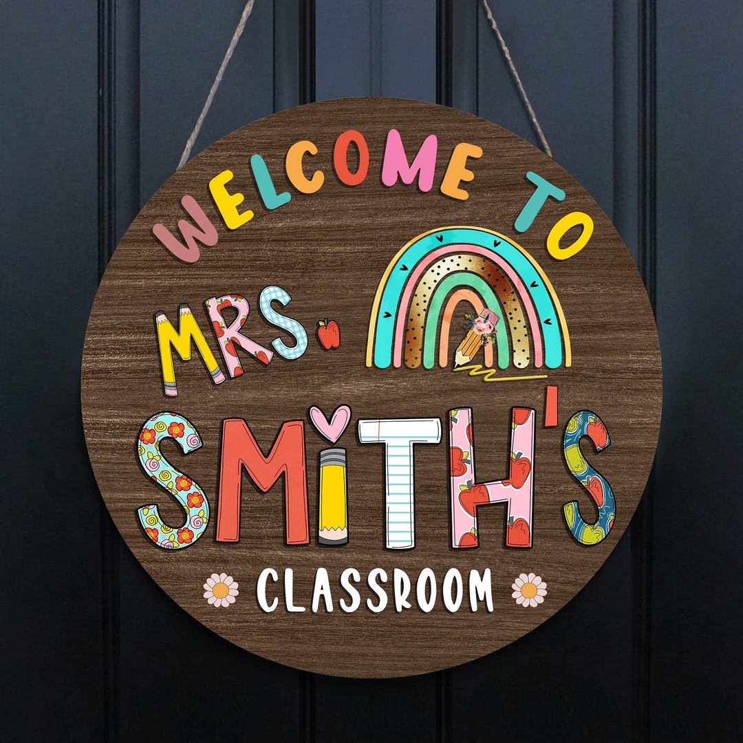 Welcome Teacher Doorsign SVG Laser Cut Back to School Gifts Classroom ...
