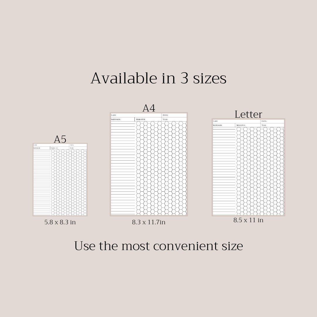 Hexagonal Note Paper | Organic Chemistry Note Paper | 1-page Instant ...