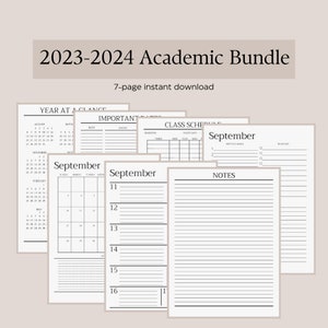 2023-2024 Academic Planner Bundle Instant Download Letter - Etsy