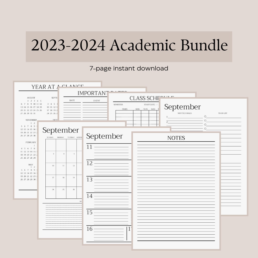 2023-2024 Academic Planner Bundle Instant Download Letter - Etsy
