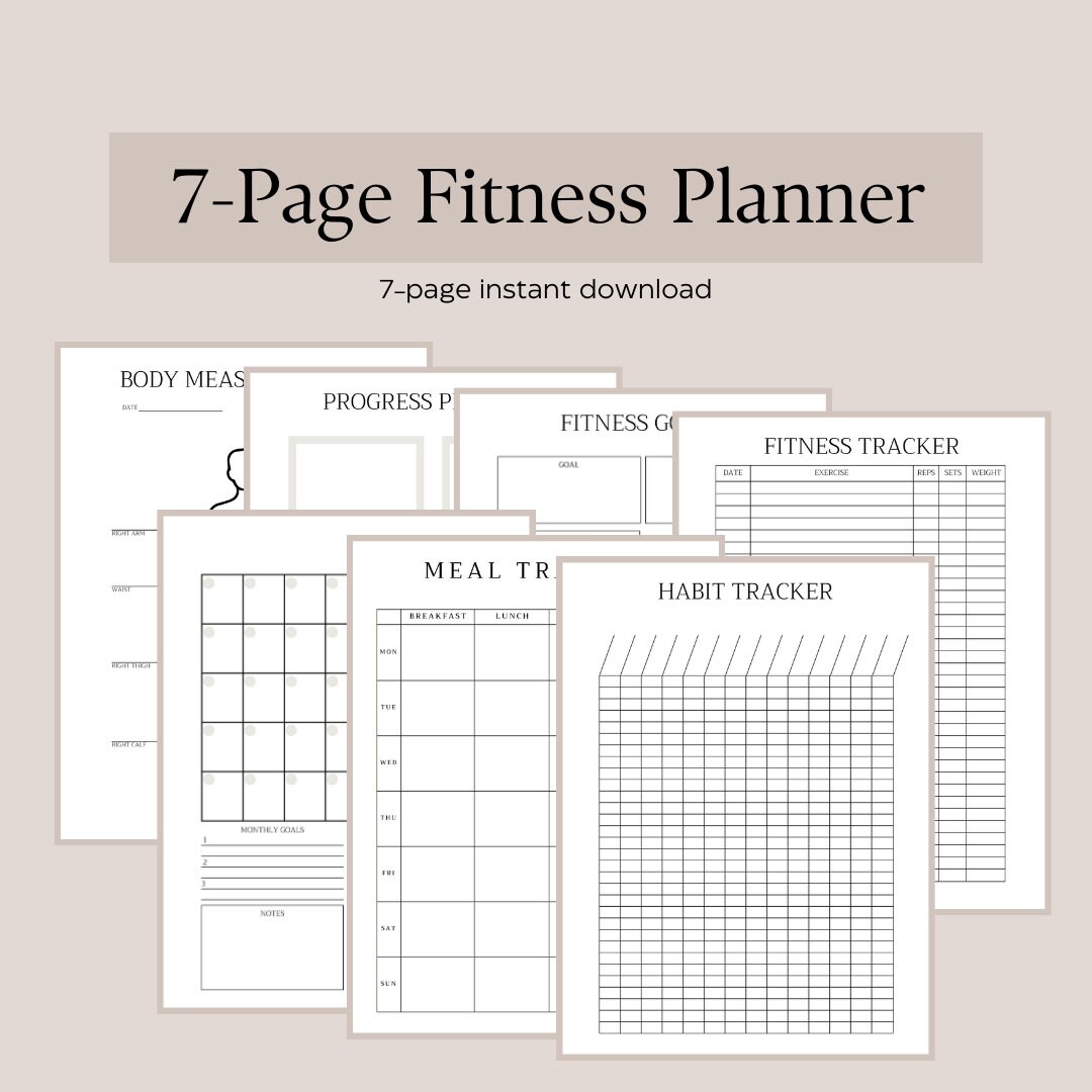 Health Planner Bundle | Printable | 7-page Instant Download | Letter ...