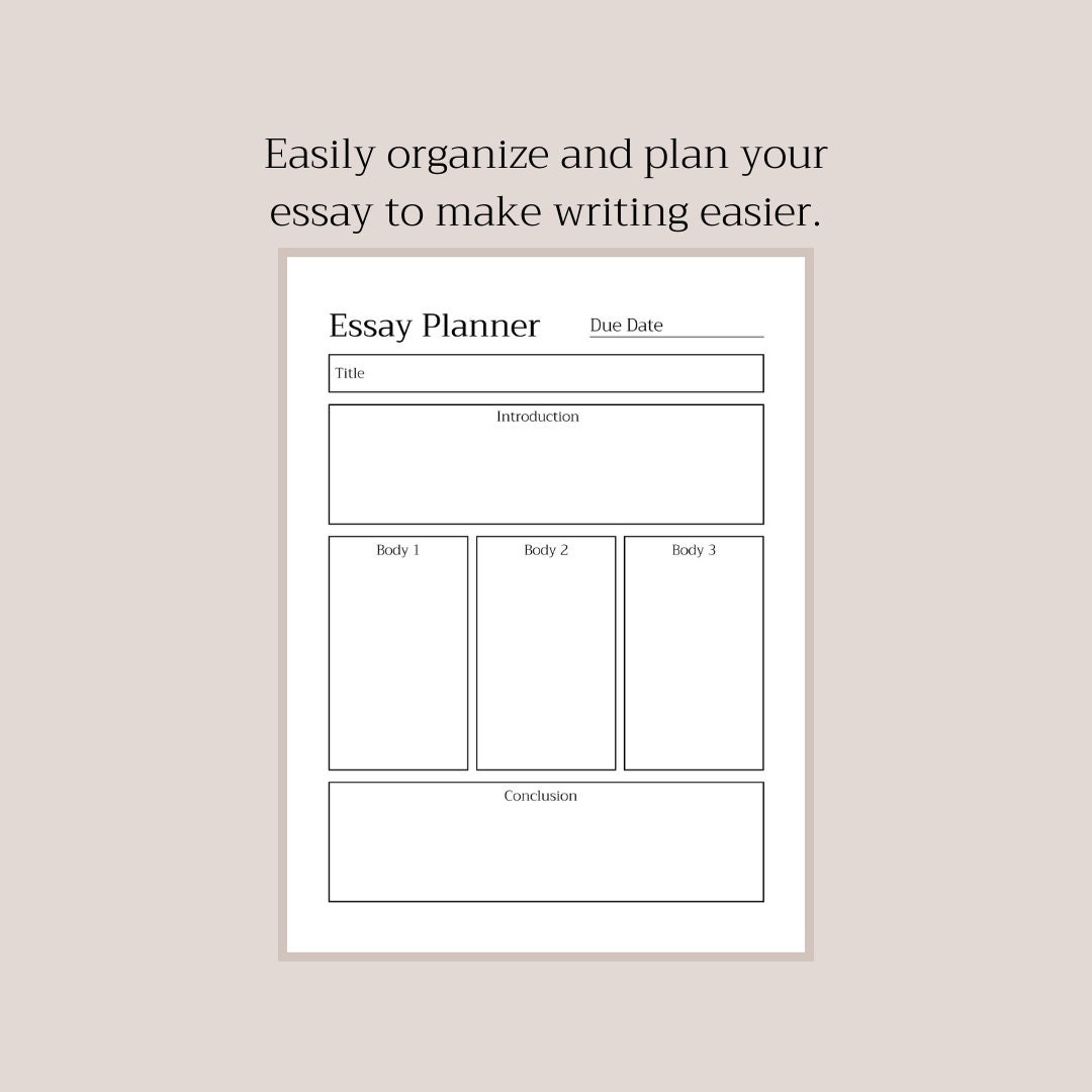 Essay Planner | Reference Tracker | 2-page Instant Download | Letter ...