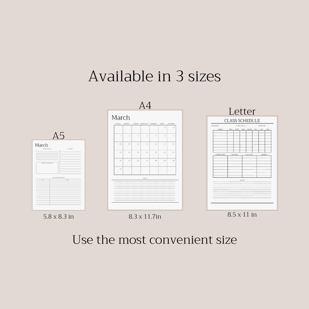 2023-2024 Academic Planner Bundle | Instant Download | Letter Size | A5 ...