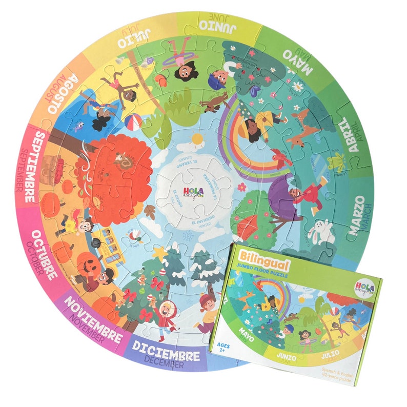 Jumbo Bilingual Floor Puzzle - Months of the Year / Los Meses Del Año ...