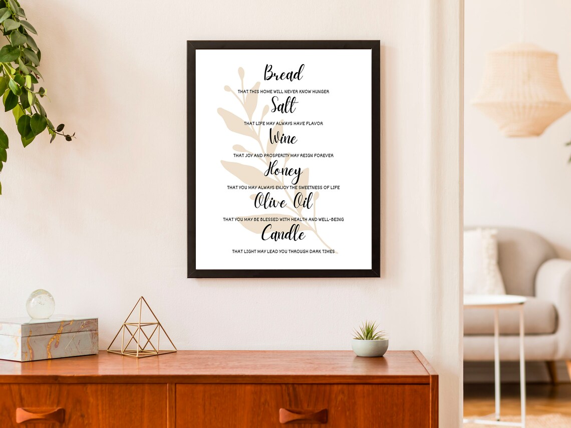 New Home Blessing Print: Bread, Wine, Salt Poem (digital Download) - Etsy