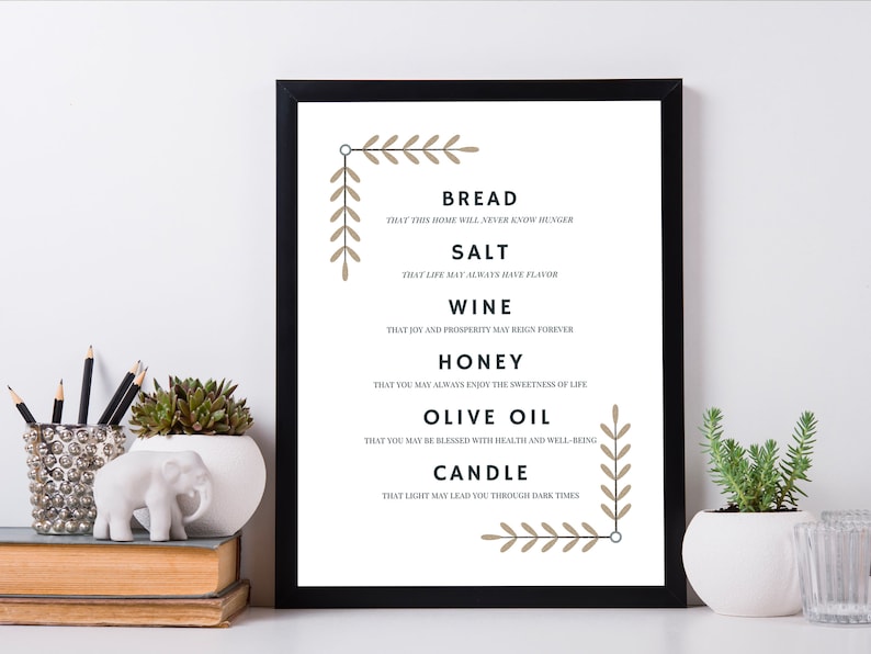 Printable Housewarming Gift, New Home Blessing, Bread Wine Salt Poem ...