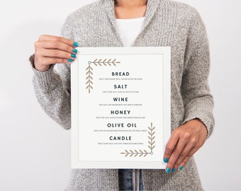 Printable Housewarming Gift, New Home Blessing, Bread Wine Salt Poem ...