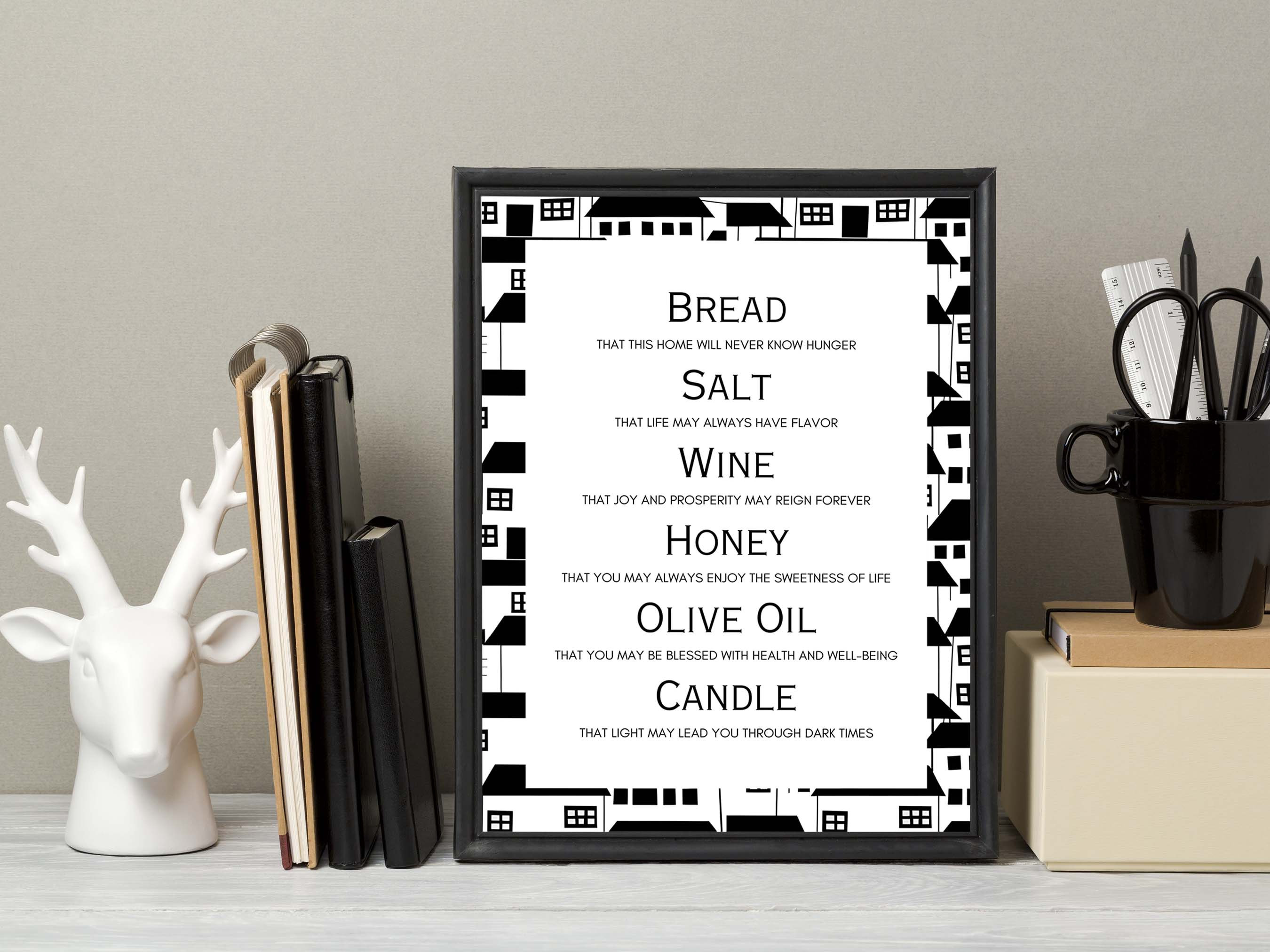 Printable Housewarming Gift, New Home Blessing, Bread Wine Salt Poem ...