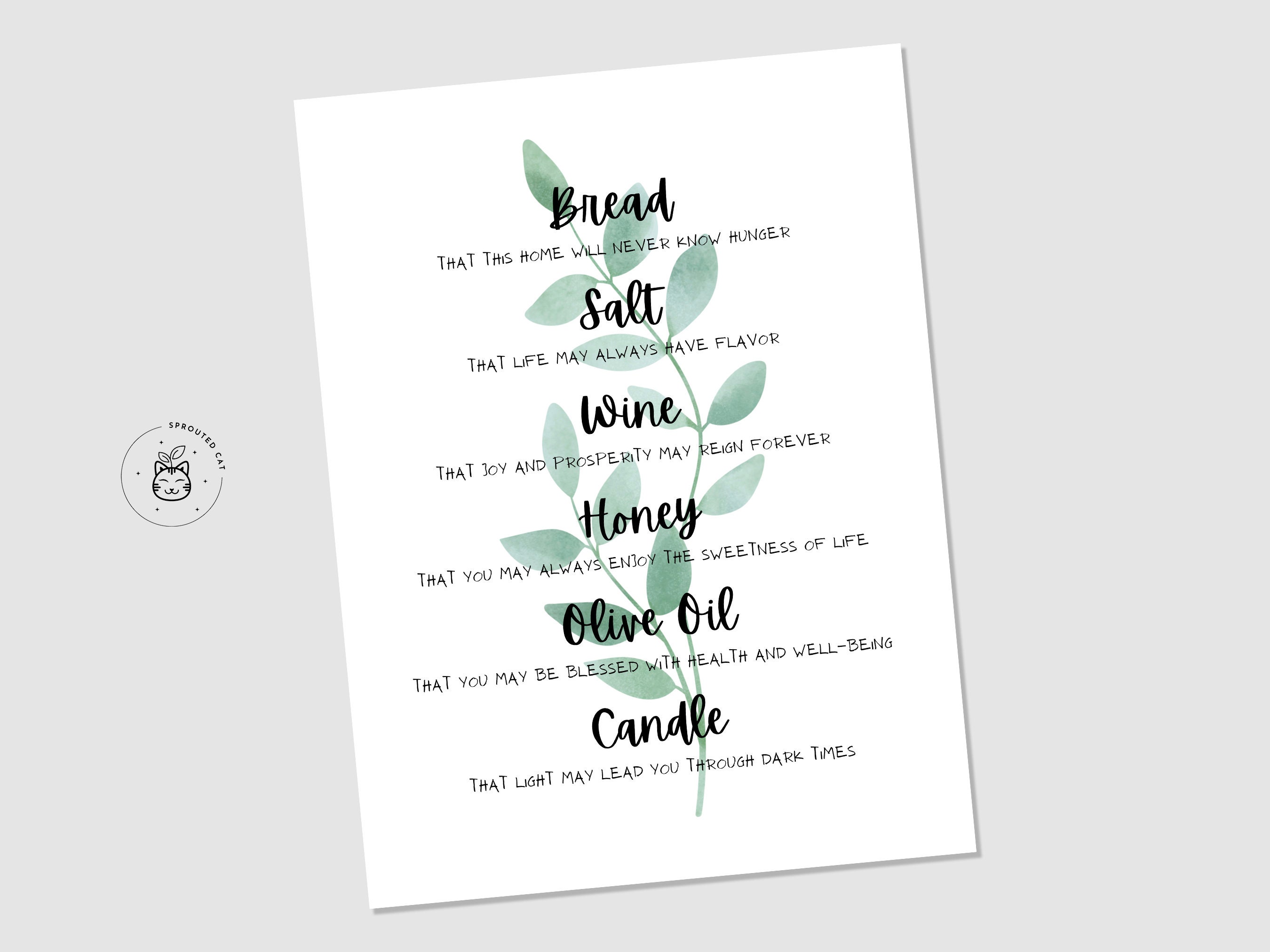 New Home Blessing Print: Bread, Wine, Salt Poem (digital Download) - Etsy