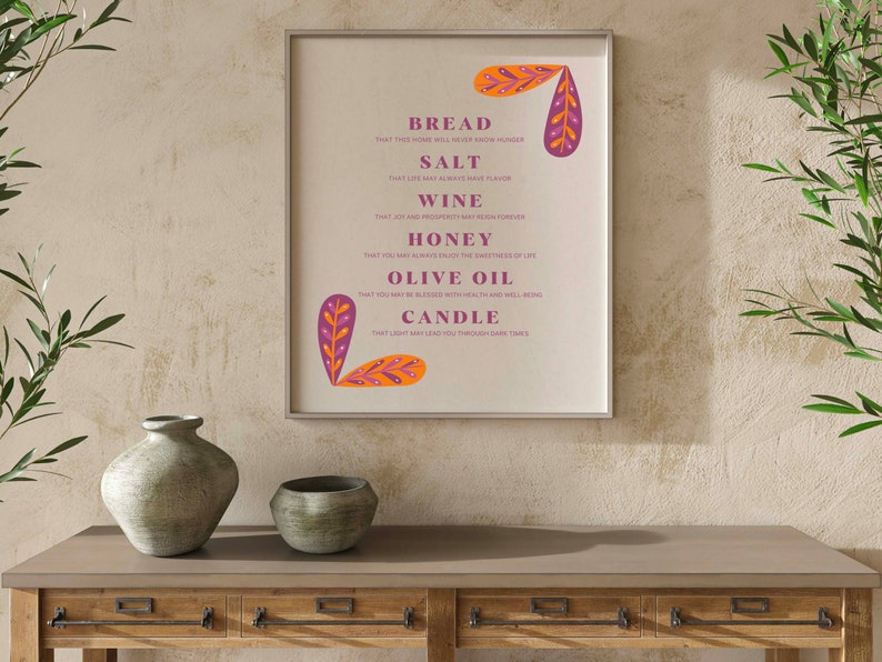 Printable Housewarming Gift, New Home Blessing, Bread Wine Salt Poem ...