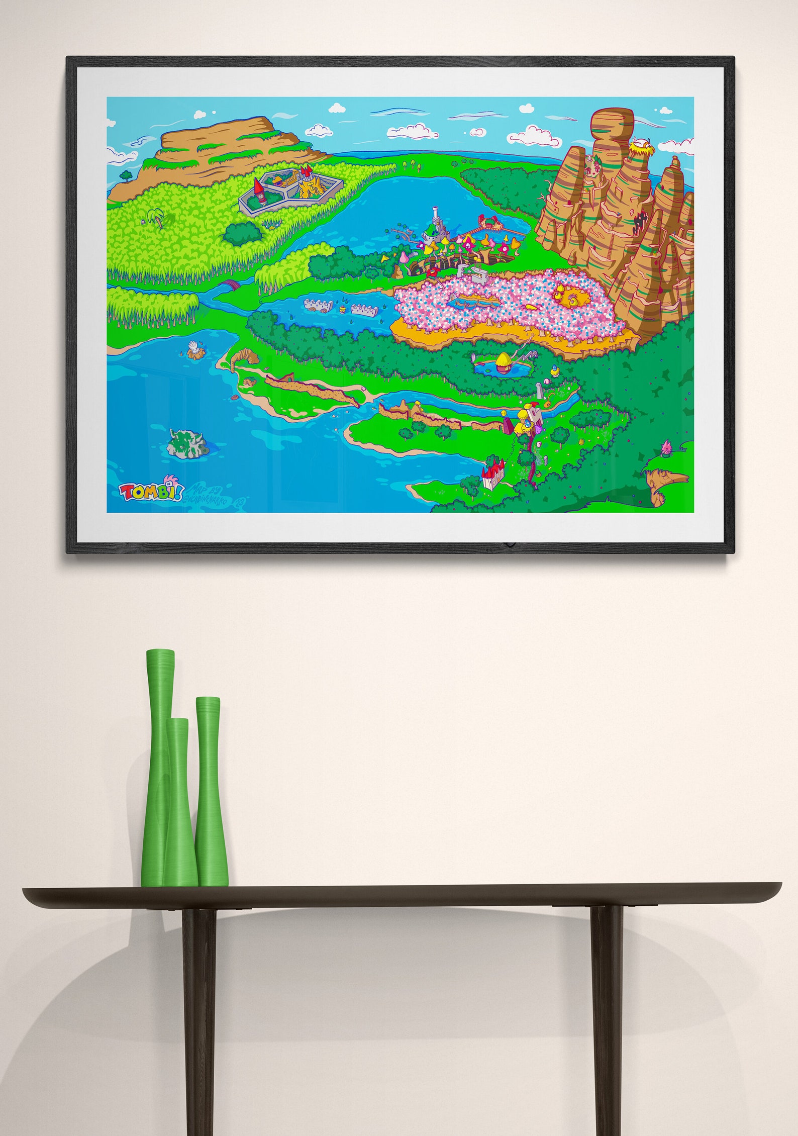 Tomba Map Poster | Retro PSX Game Art | Tombi Video Game Playstation ...