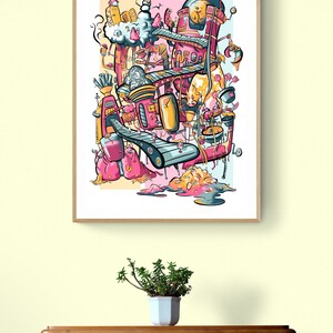 Ice Cream Factory Illustration Poster - Etsy