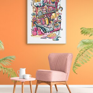 Ice Cream Factory Illustration Poster - Etsy