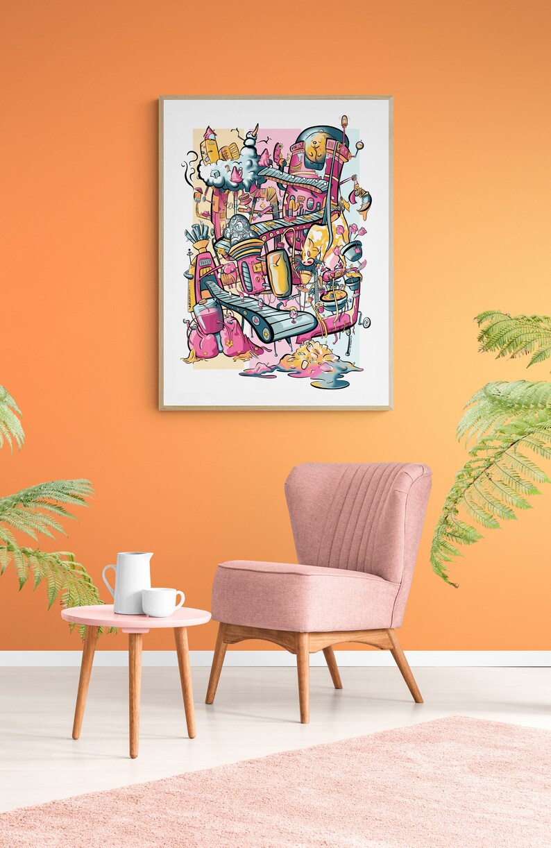 Ice Cream Factory Illustration Poster - Etsy