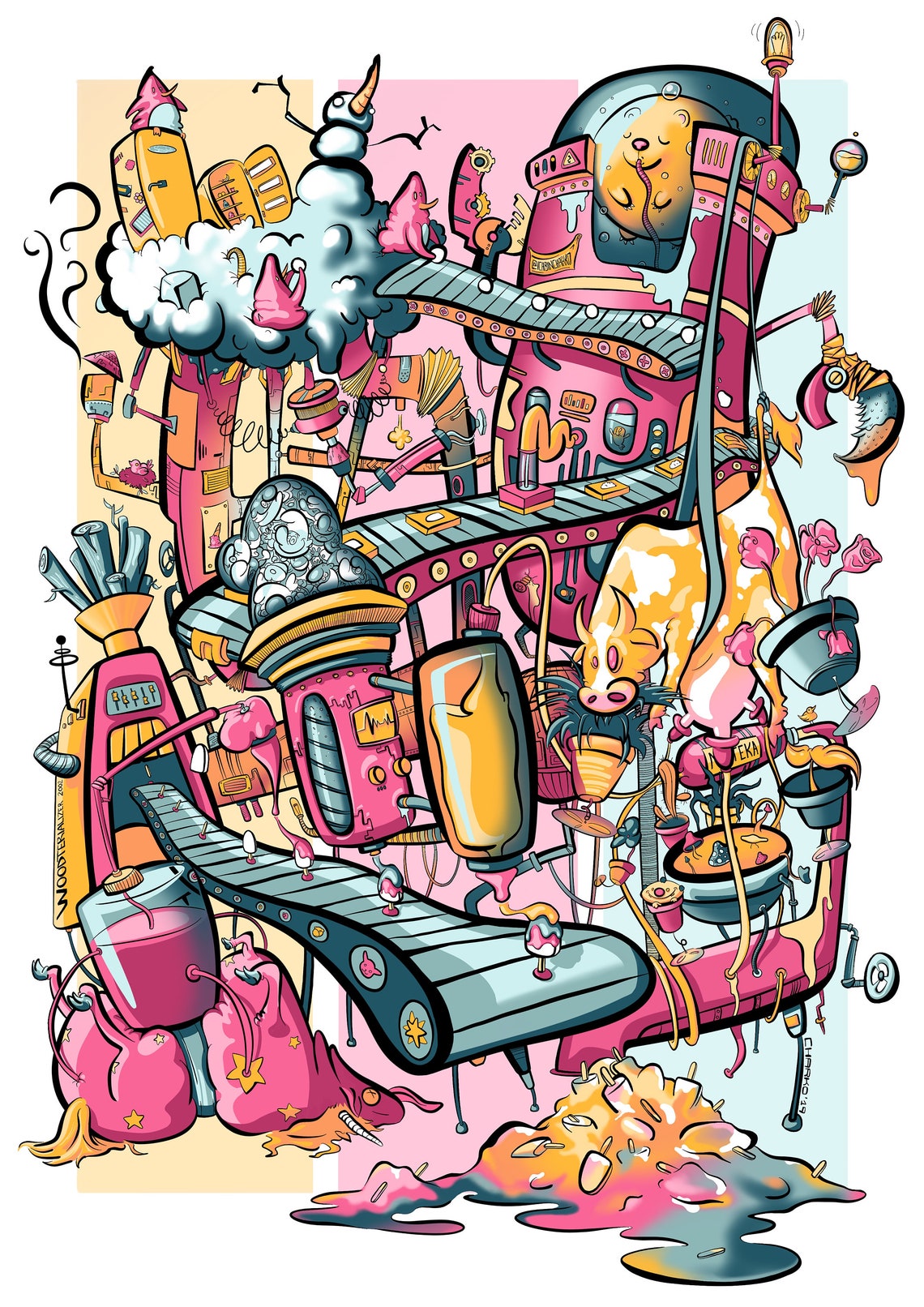 Ice Cream Factory Illustration Poster - Etsy