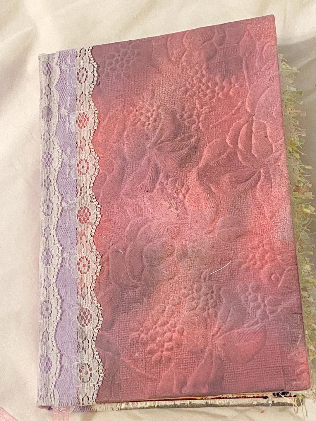 Vintage Junk Journal - Pink Junk Journal - Hardcover Journal - Handmade ...