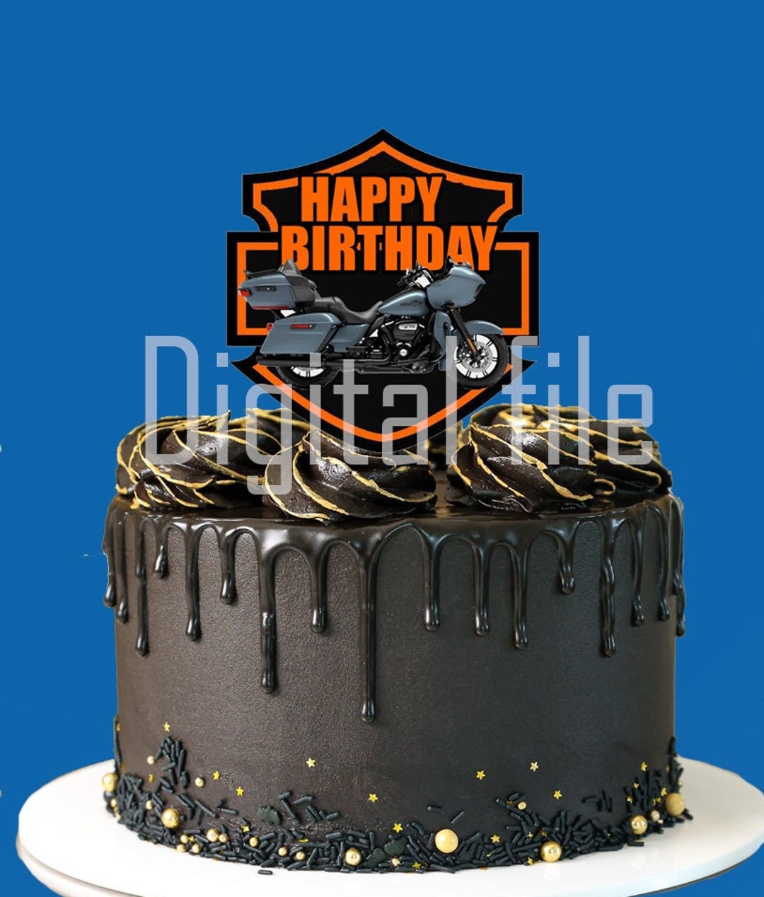 Instant Download Biker Cake Topper, Biker Birthday Celebration, Men ...