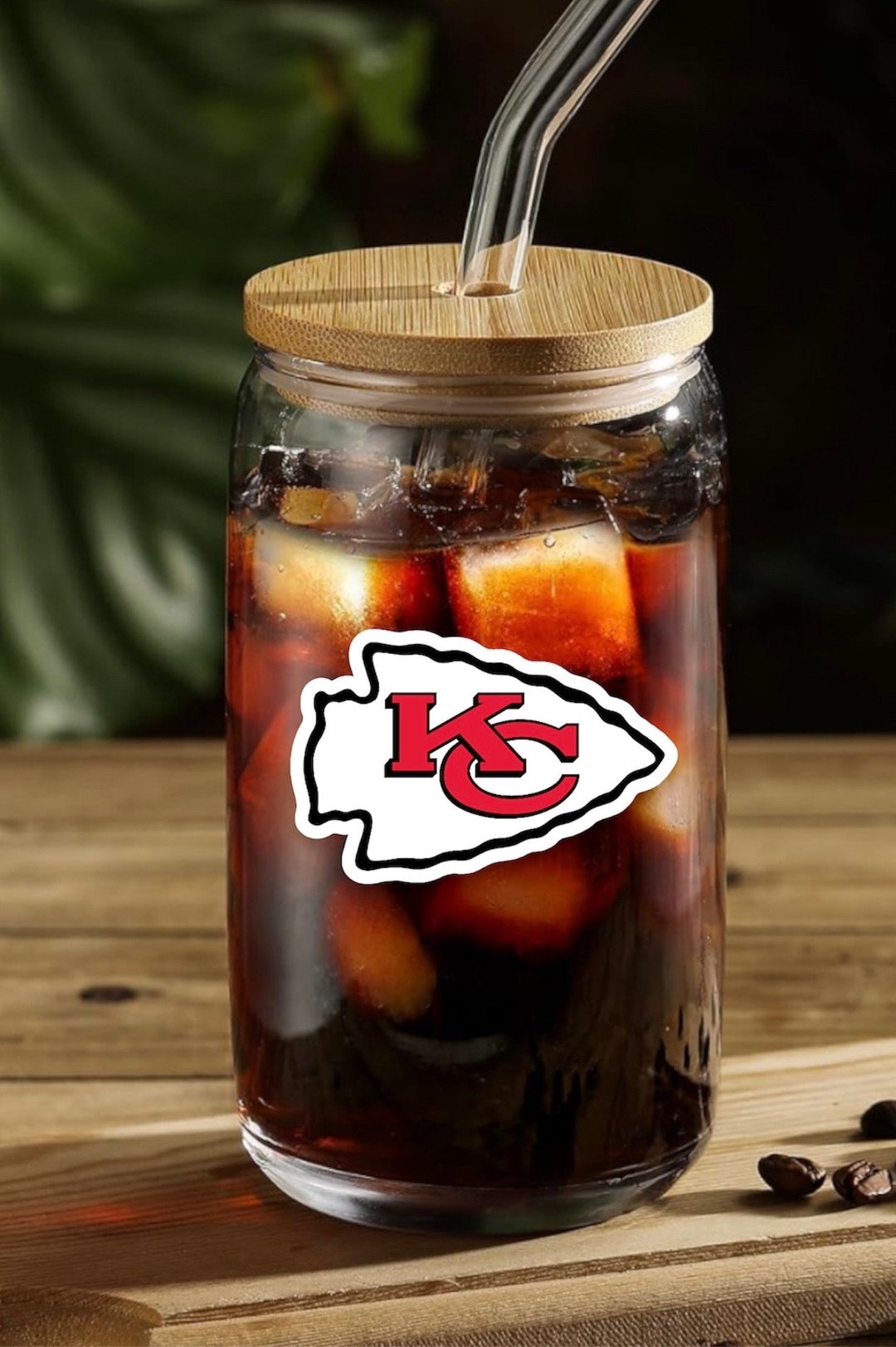 Custom Kansas City Chiefs Beer Can Glass, Chiefs Fan Gift, Iced Coffee ...
